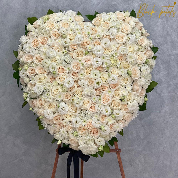 Standing Heart Sympathy Flowers NYC – Black Petals